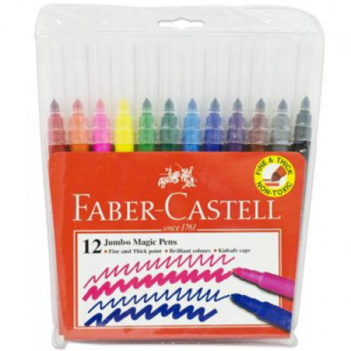 Faber Castell Jumbo Magic Pens (12 Colours) | Sesco Art & Crafts Singapore